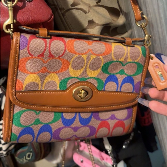 Coach | Bags | Coach Turnlock Crossbody Pride Collection Tan | Poshmark